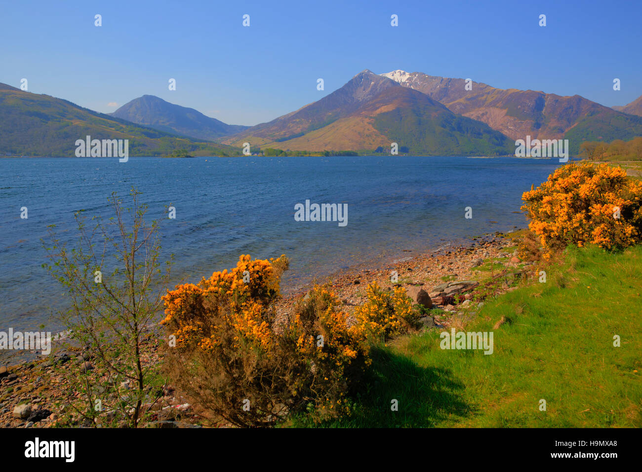 Scottish Loch Leven Lochaber Geopark Scotland uk view to Glen coe with ...