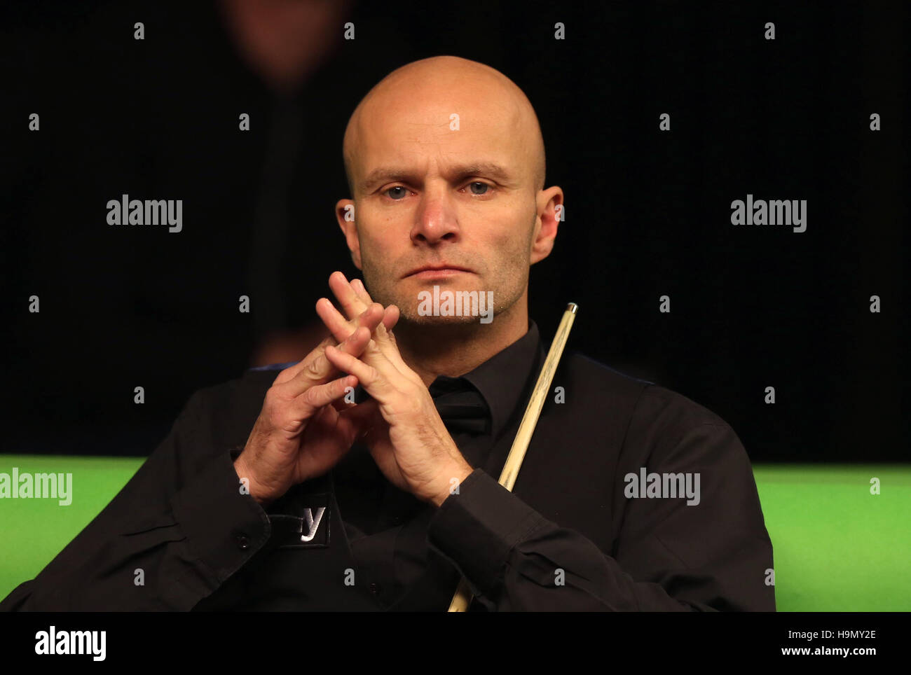 Andy Hicks in action during his first round match against Mark Selby ...