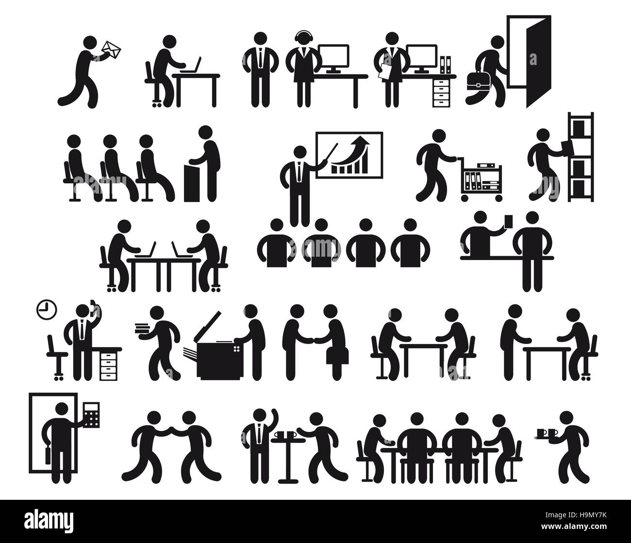 Office pictogram hi-res stock photography and images - Alamy