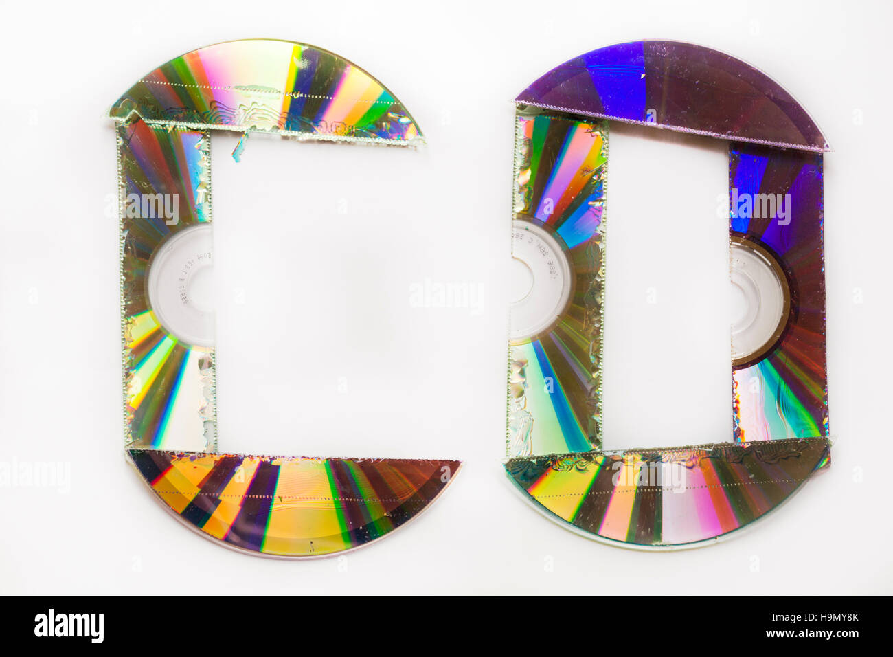 Remains of compact disc after put in shredder to destroy sensitive ...