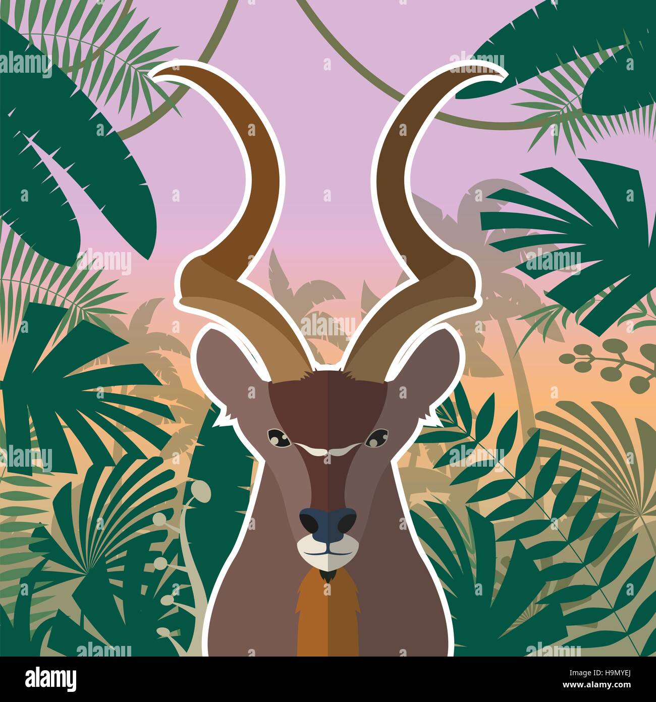 Greater kudu image Stock Vector Images - Alamy