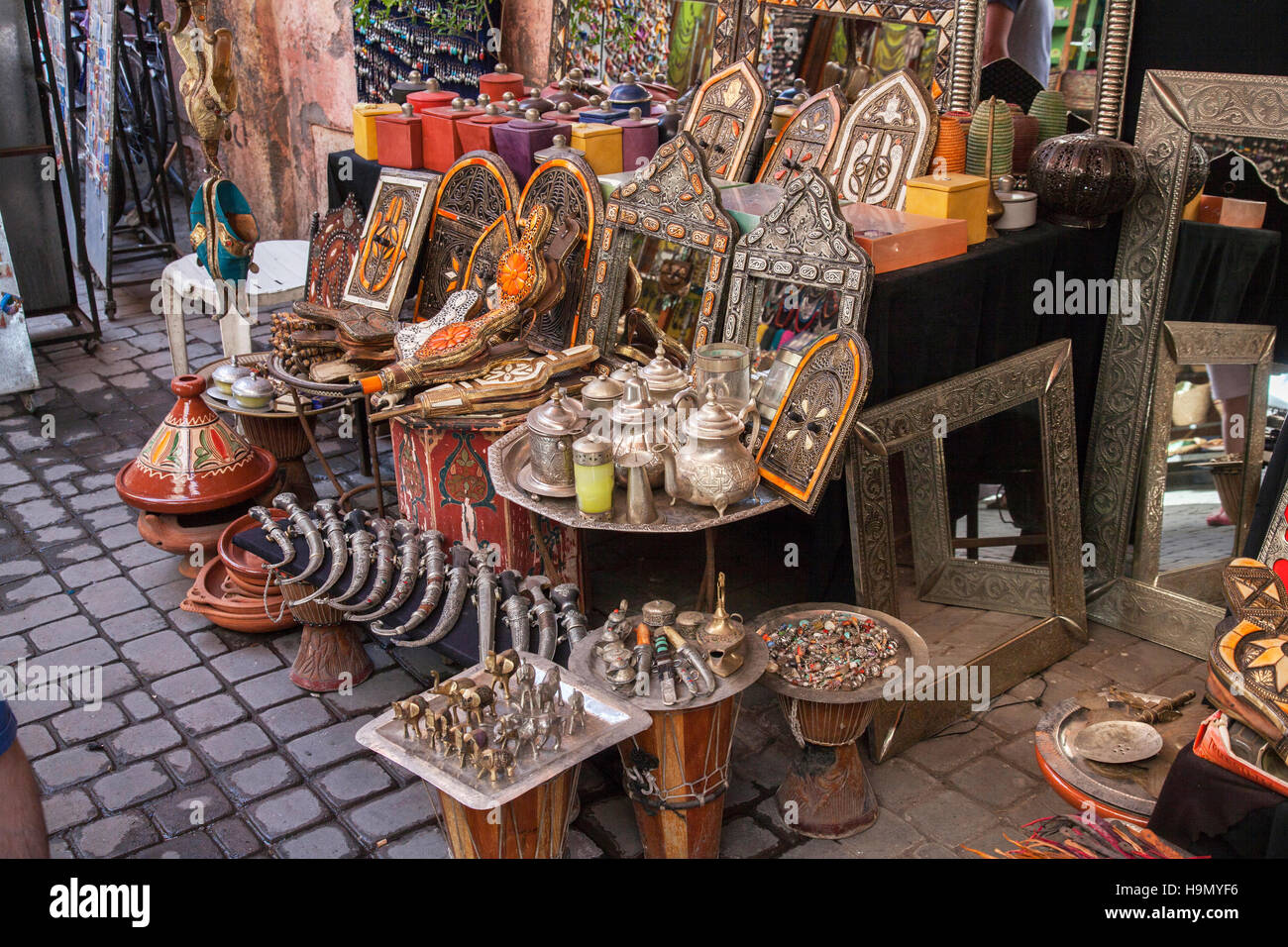 Marrakesh market street scene Stock Photo - Alamy