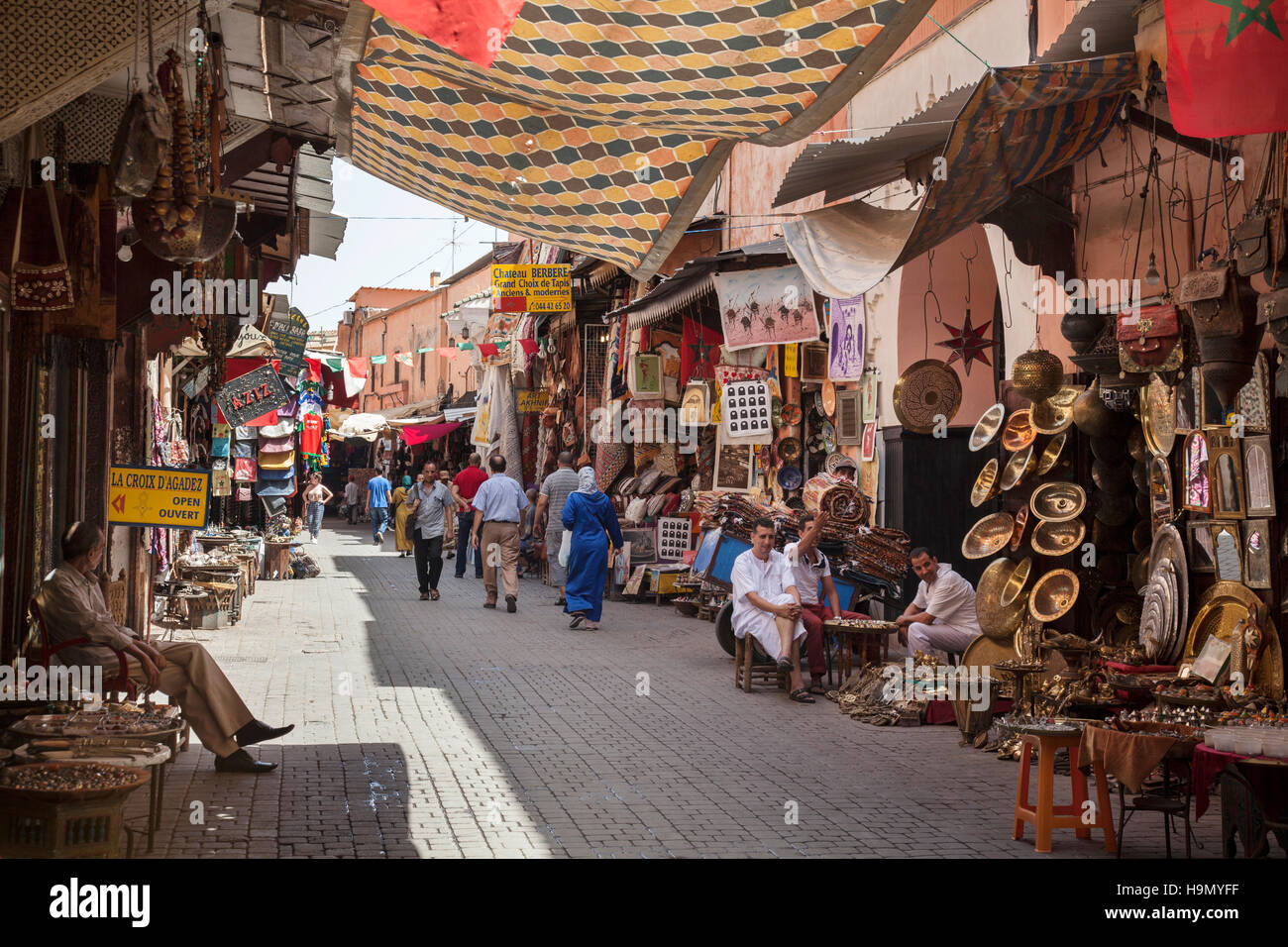 Marrakesh market street scene Stock Photo - Alamy
