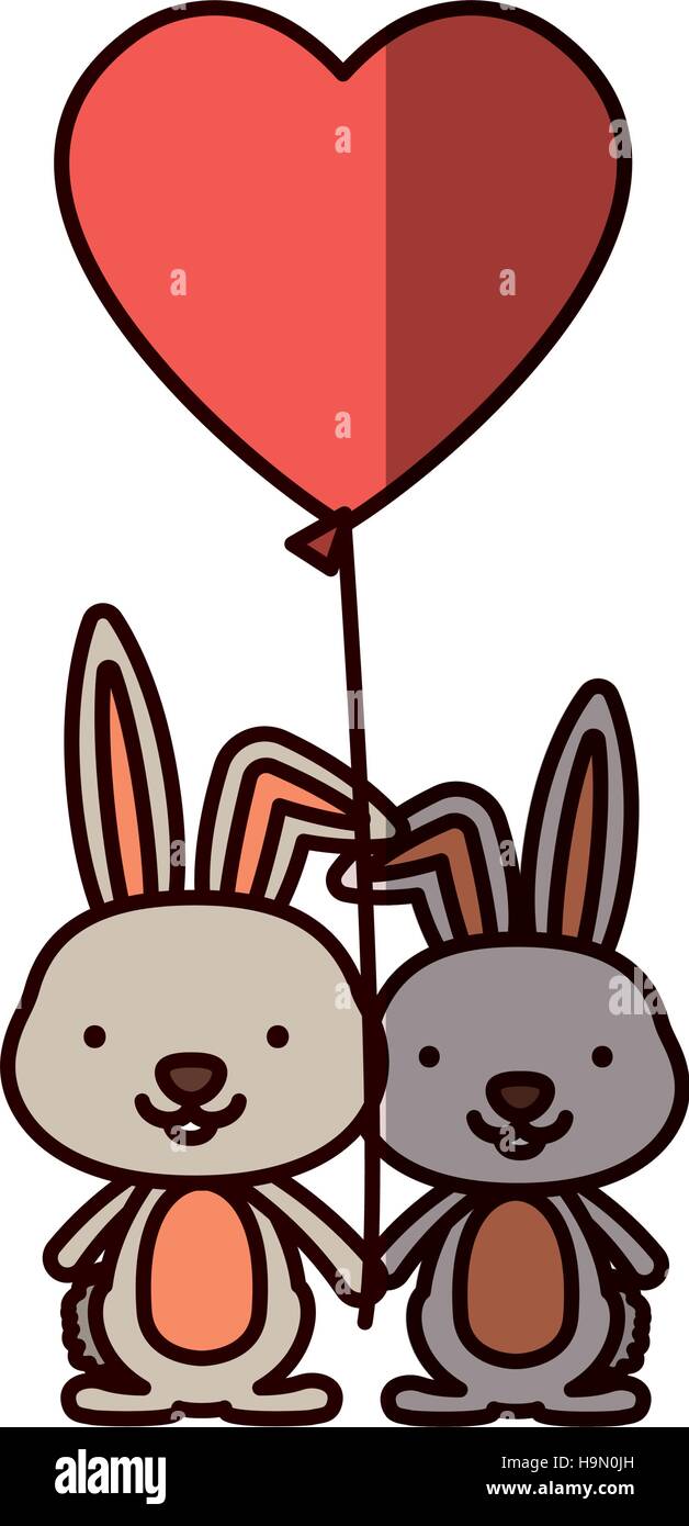 Rabbit cartoon in love icon. Animal cute adorable creature and friendly ...