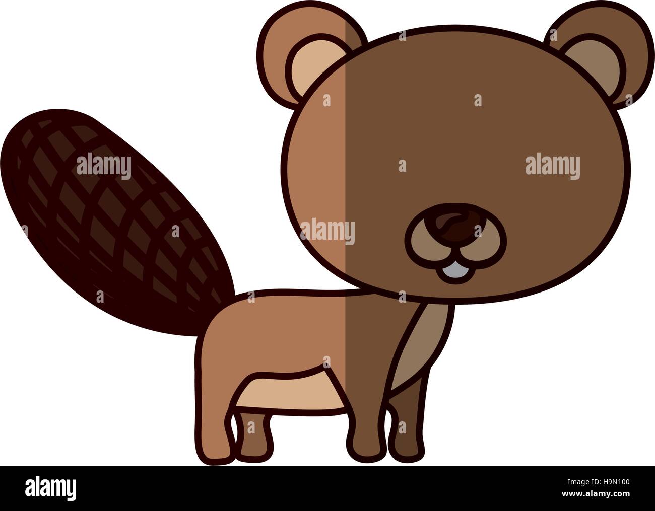 Beaver cartoon icon. Animal cute adorable creature and friendly theme ...