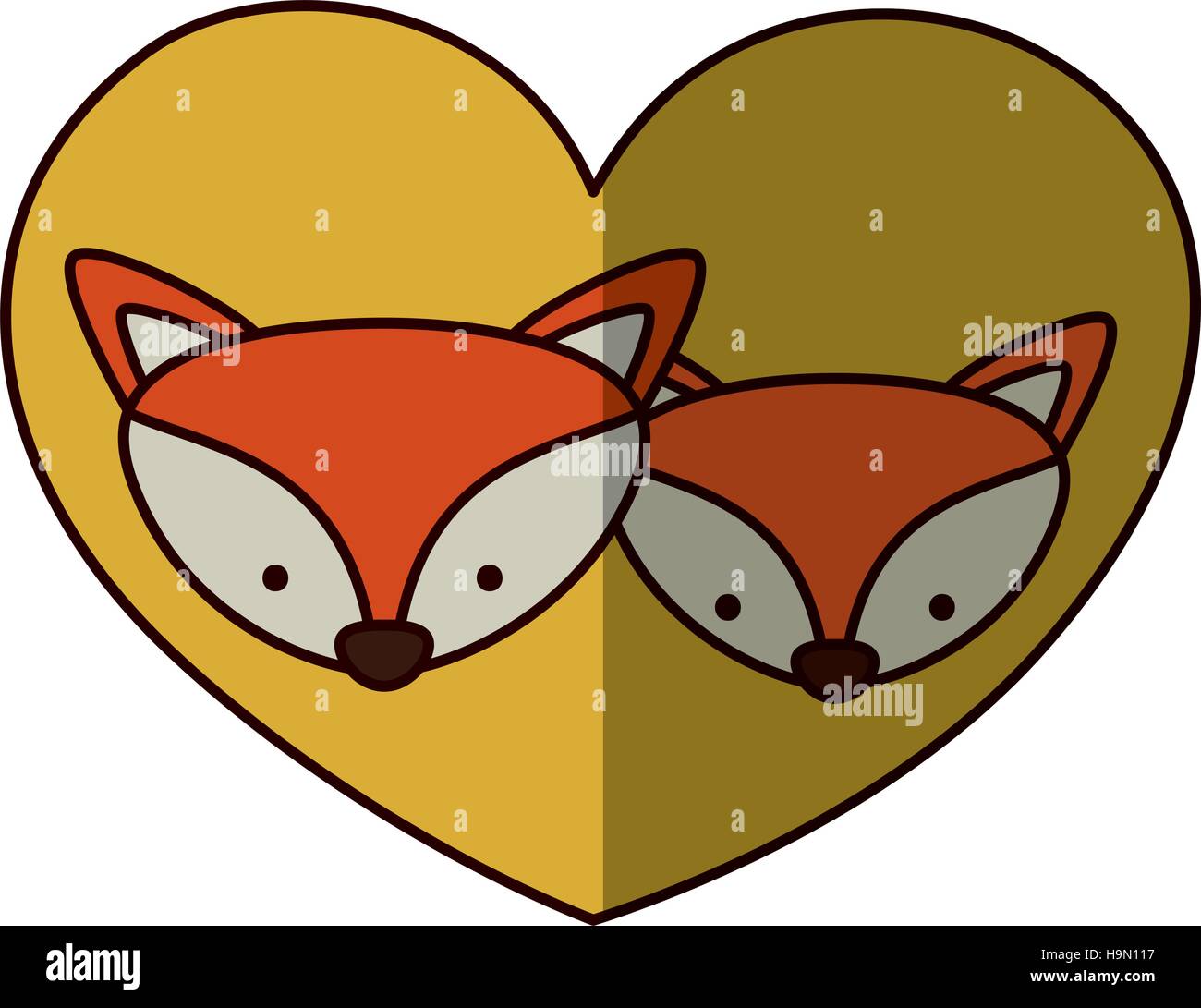 Fox cartoon in love icon. Animal cute adorable creature and friendly ...