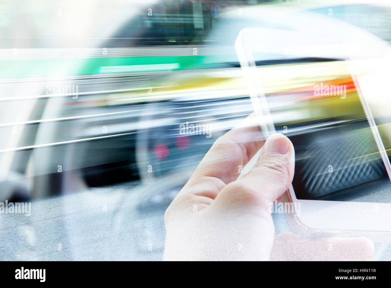 Using smart phone double exposure Stock Photo - Alamy