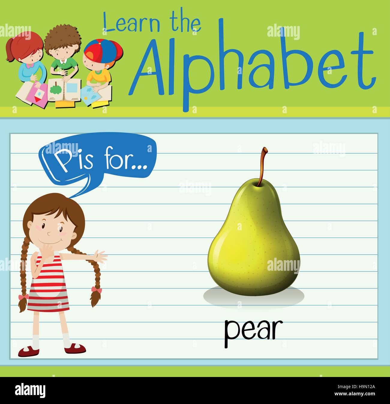 Flashcard letter P is for pear illustration Stock Vector Image & Art ...