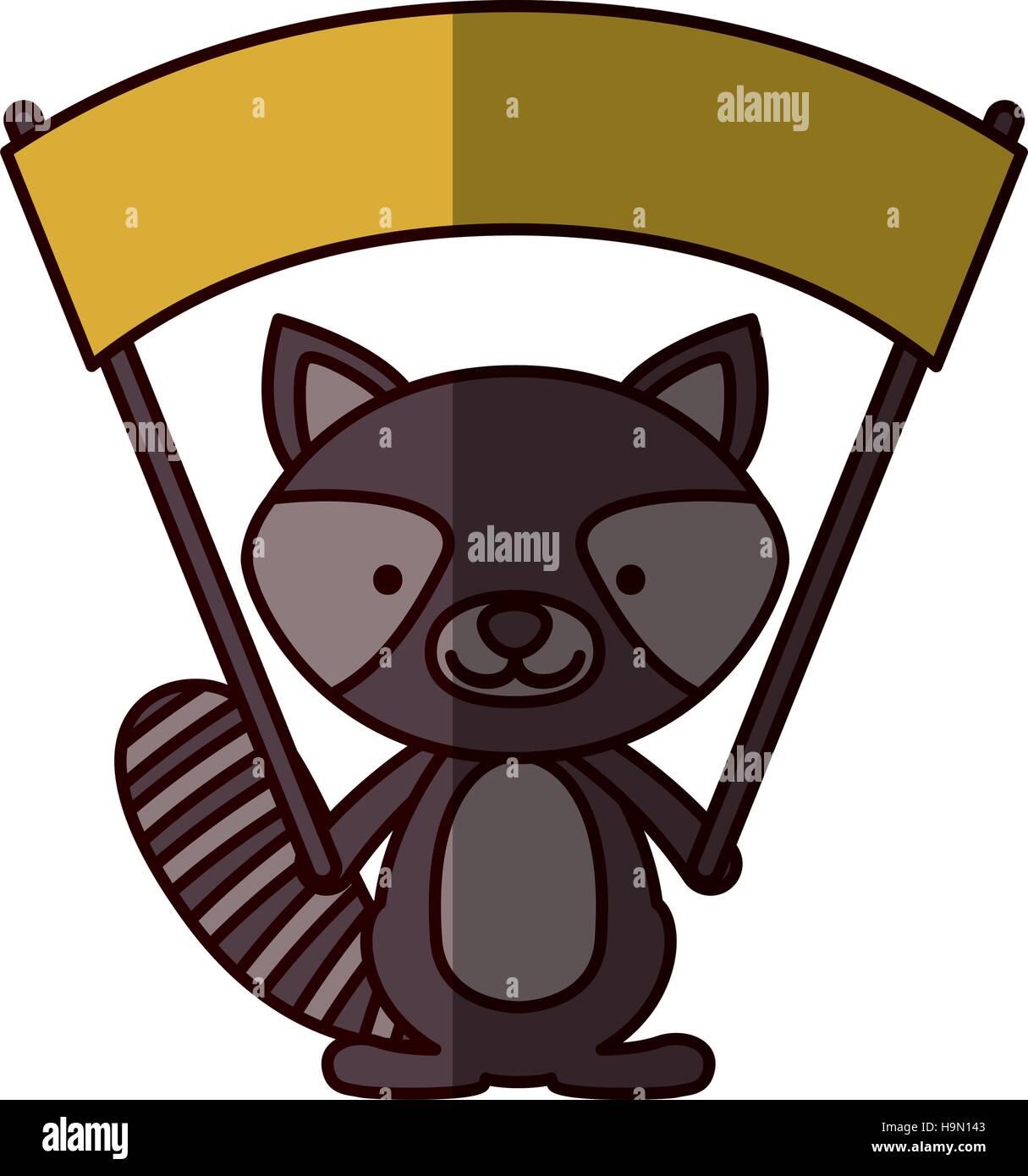 Raccoon cartoon icon. Animal cute adorable creature and friendly theme ...