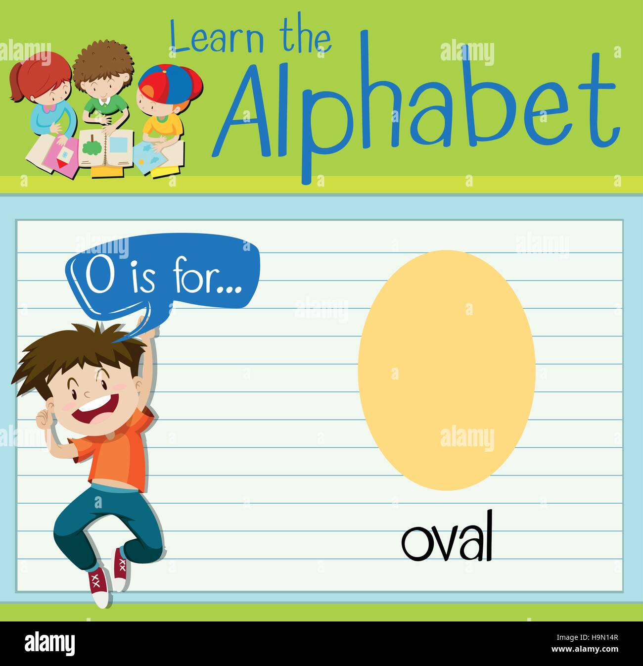 Flashcard letter O is for oval illustration Stock Vector Image & Art ...