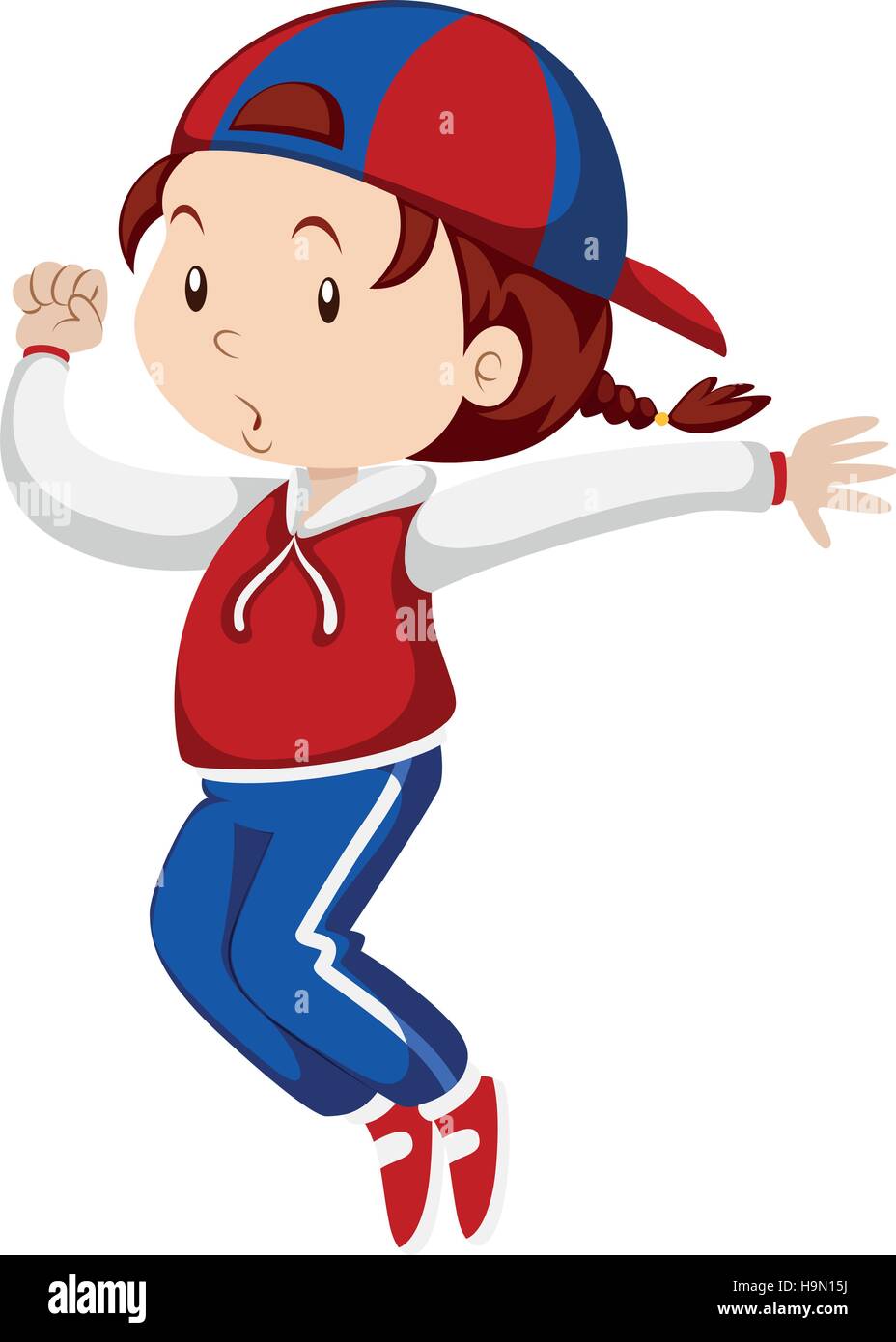 Little girl dancing alone illustration Stock Vector Image & Art - Alamy