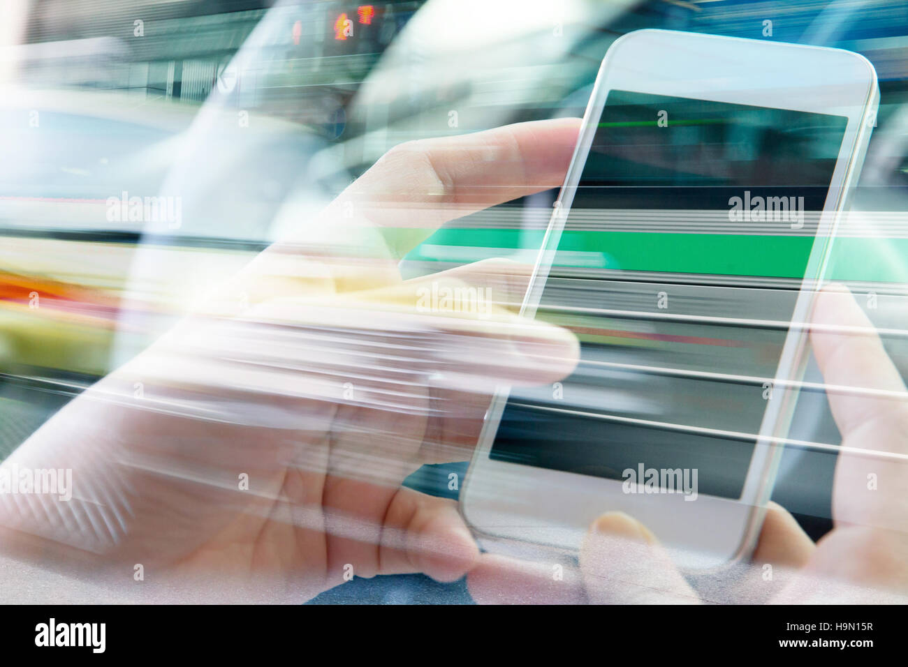 Using smart phone Stock Photo - Alamy