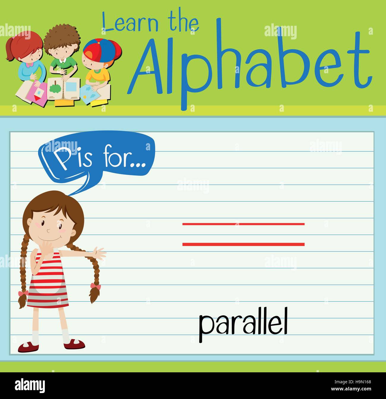 Flashcard letter P is for parallel illustration Stock Vector Image ...