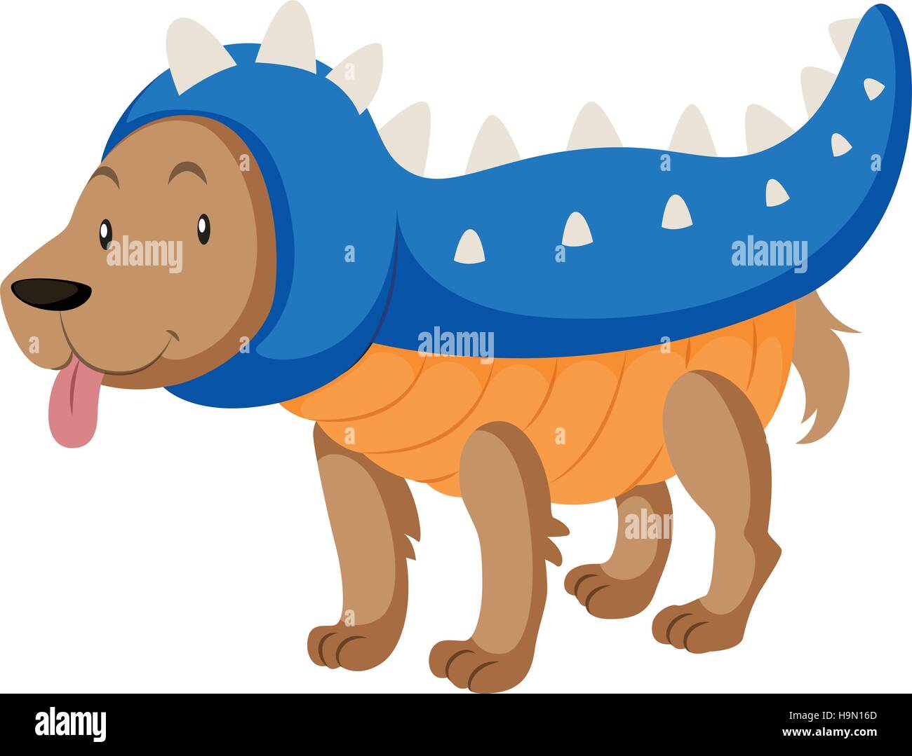 Little dog dressed up as dinosaur illustration Stock Vector Image & Art ...
