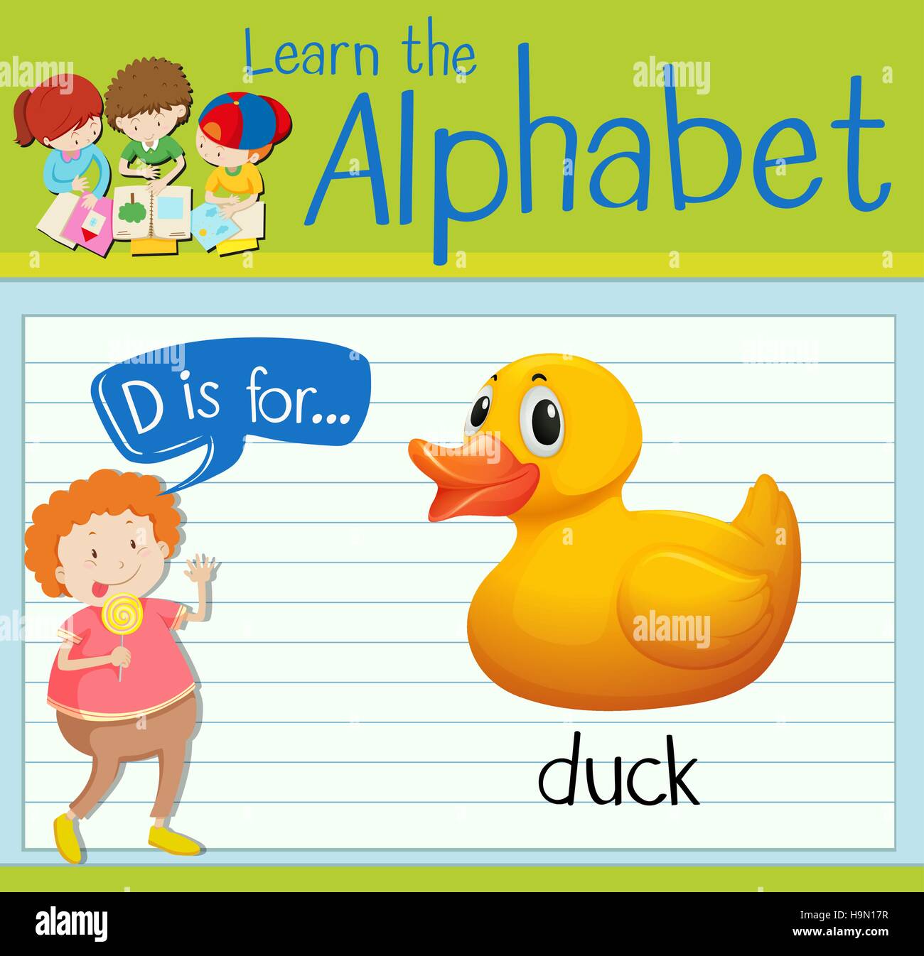 Flashcard letter D is for duck illustration Stock Vector Image & Art ...