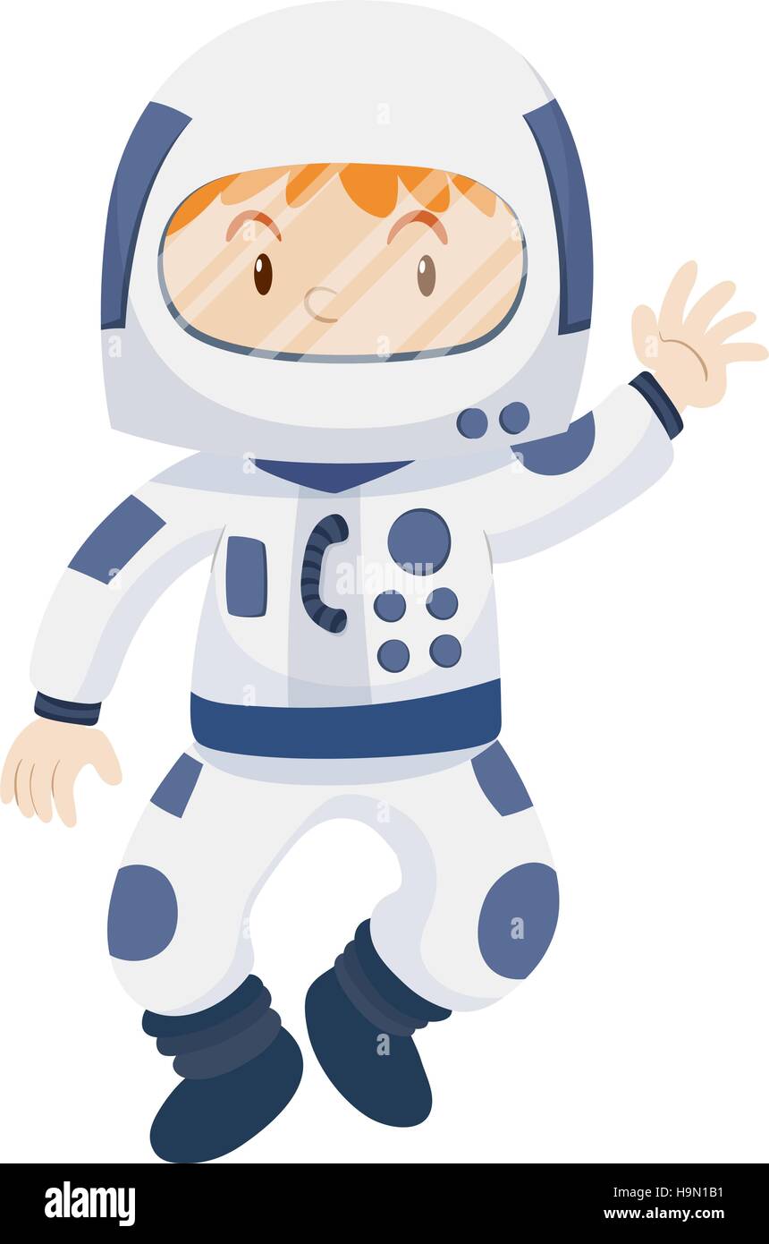 Kid in spacesuit costume illustration Stock Vector Image & Art - Alamy