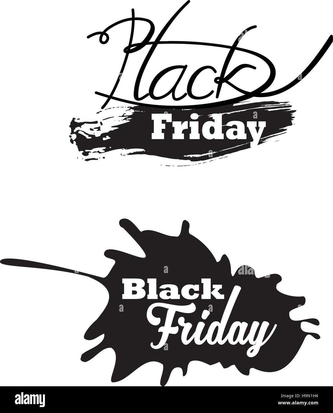 Two Black Friday hand made splash labels Stock Vector Image & Art - Alamy