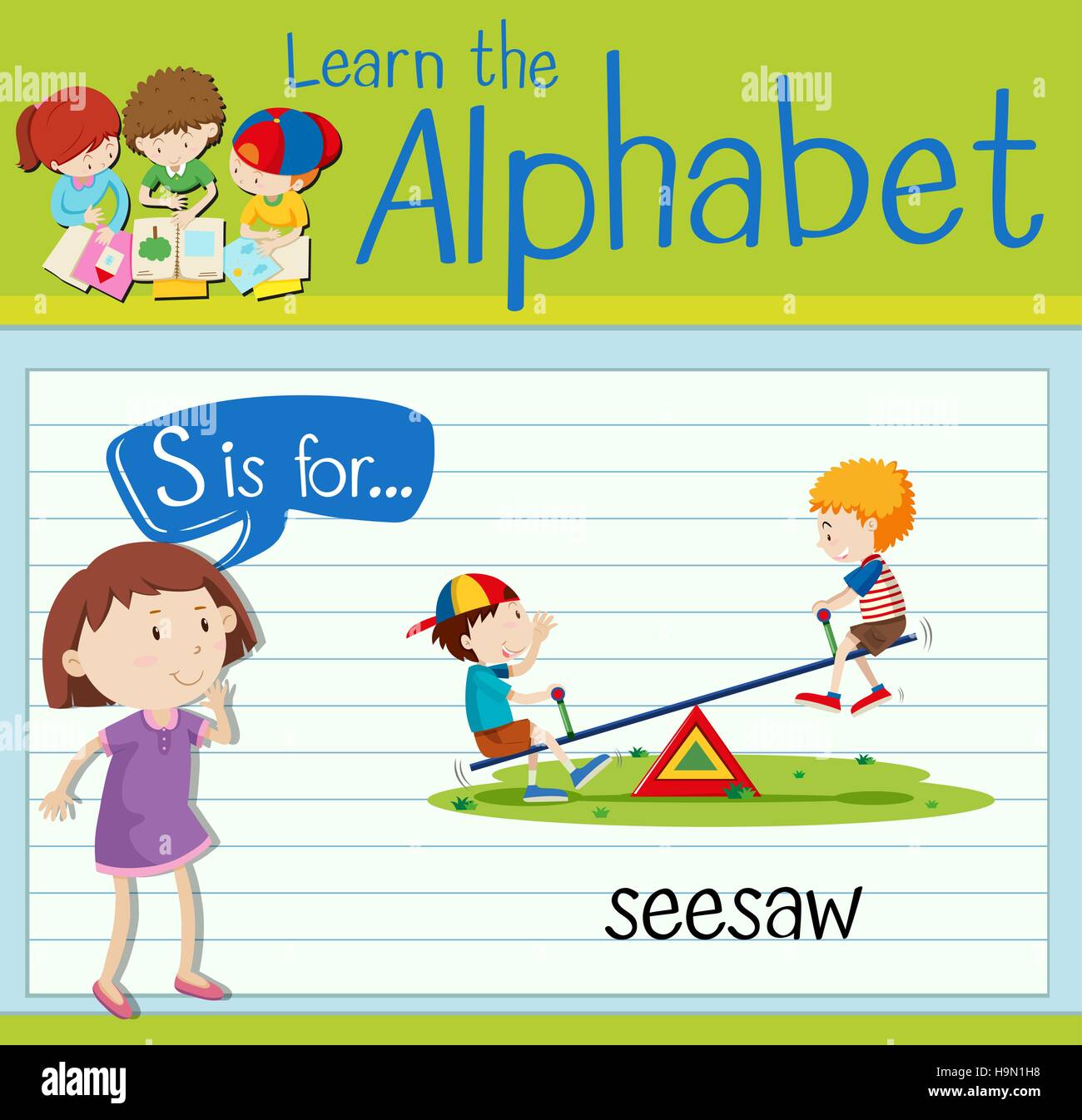Flashcard letter S is for seesaw illustration Stock Vector Image & Art ...