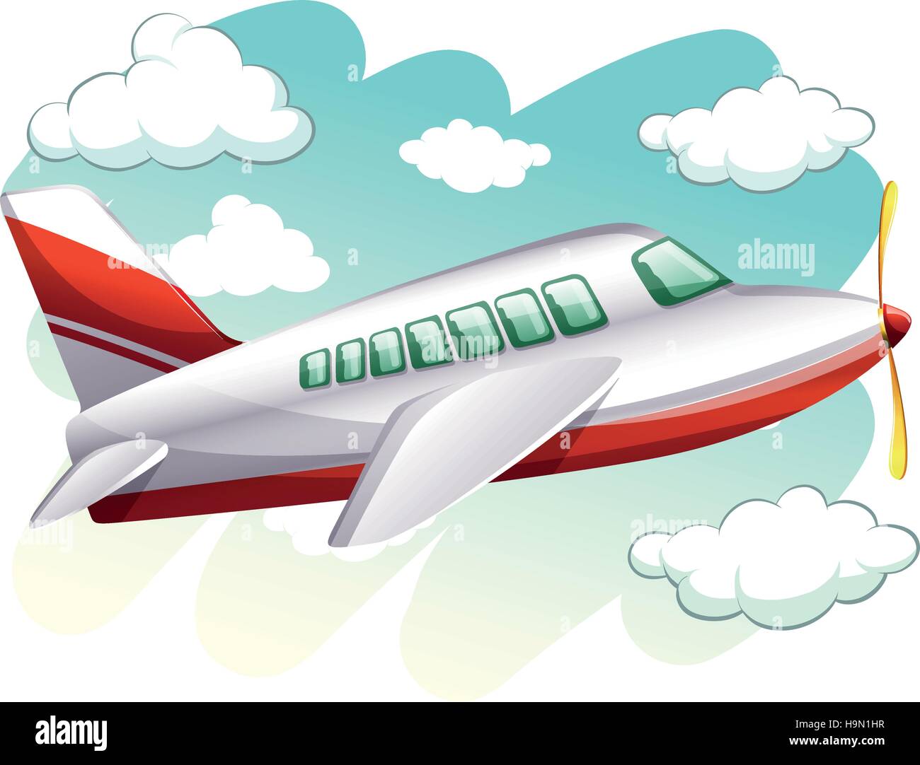 Airplane flying in the sky illustration Stock Vector Image & Art - Alamy