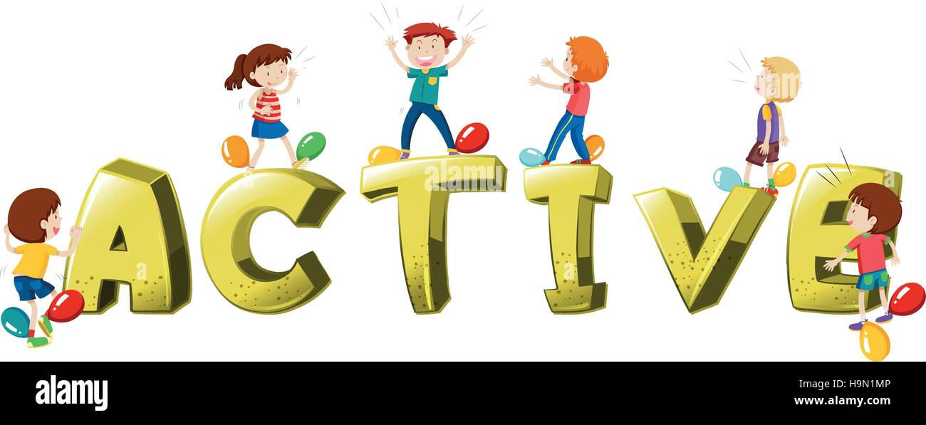 Font design with word active illustration Stock Vector Image & Art - Alamy
