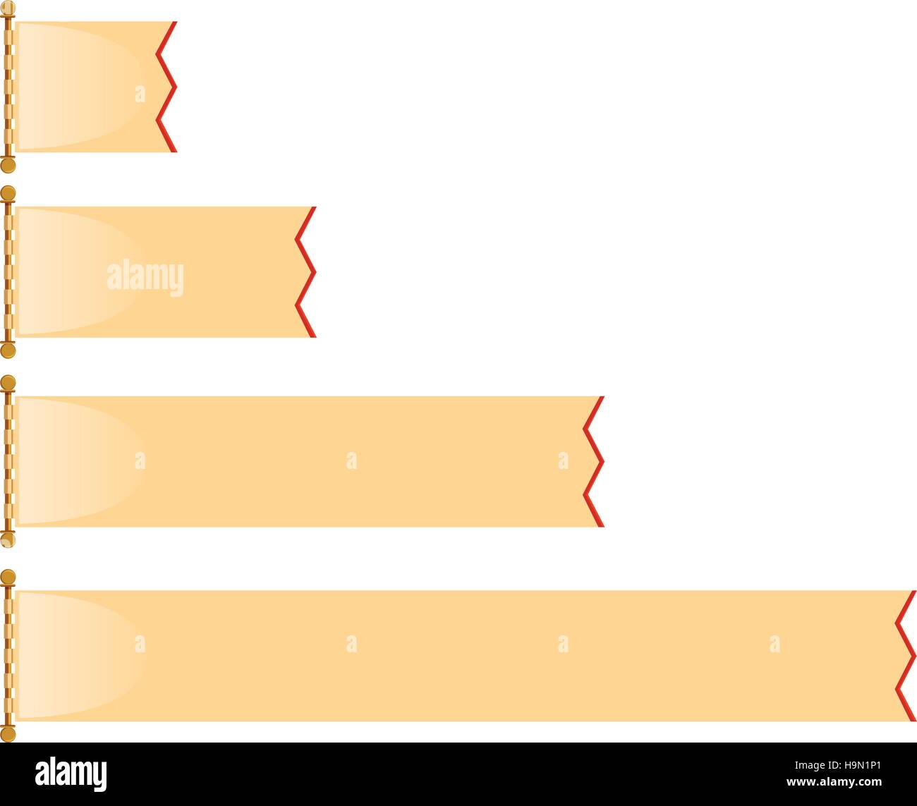 Different length of brown banner illustration Stock Vector Image & Art ...