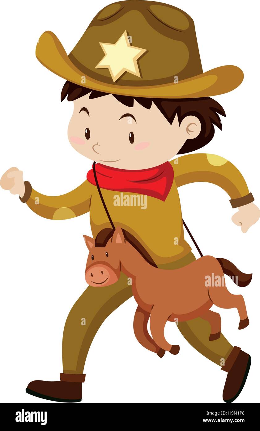 Little Boy Cowboy Clip Art
