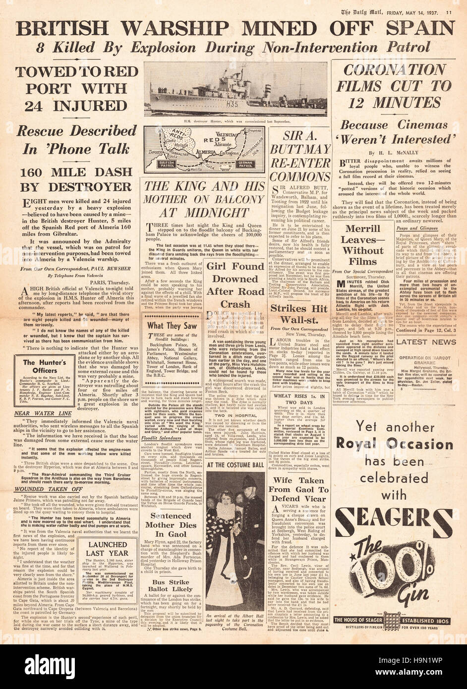 Daily mail newspaper 1937 hi-res stock photography and images - Alamy