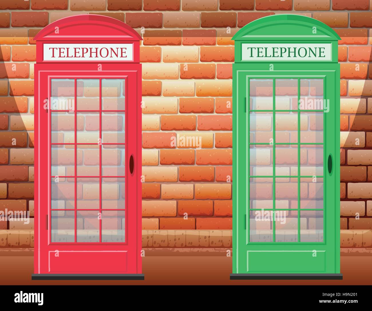 Red phone booth vintage Stock Vector Images - Alamy
