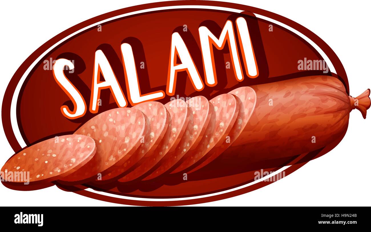 Label design with salami illustration Stock Vector Image & Art - Alamy