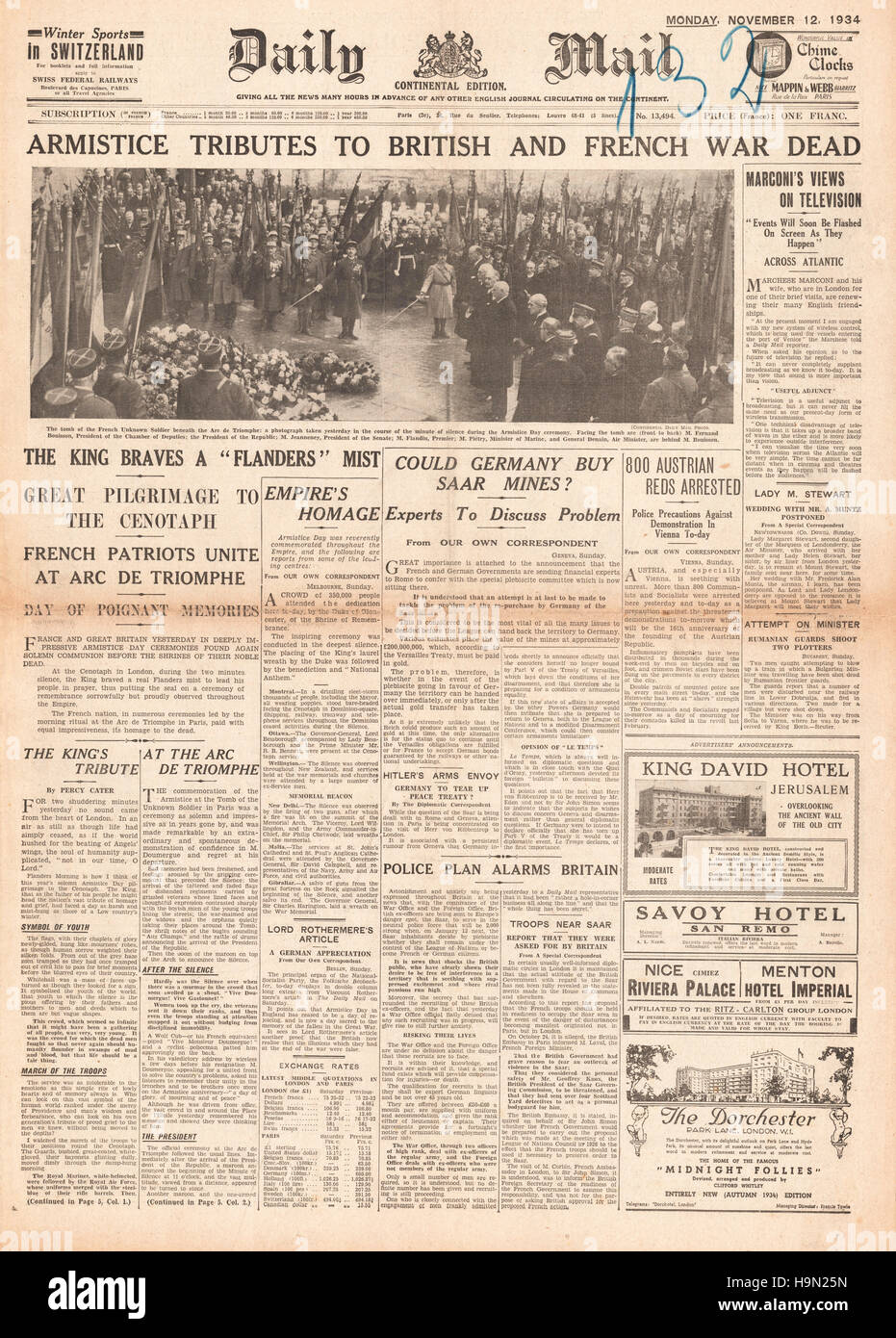 Daily mail newspaper 1934 hi-res stock photography and images - Alamy