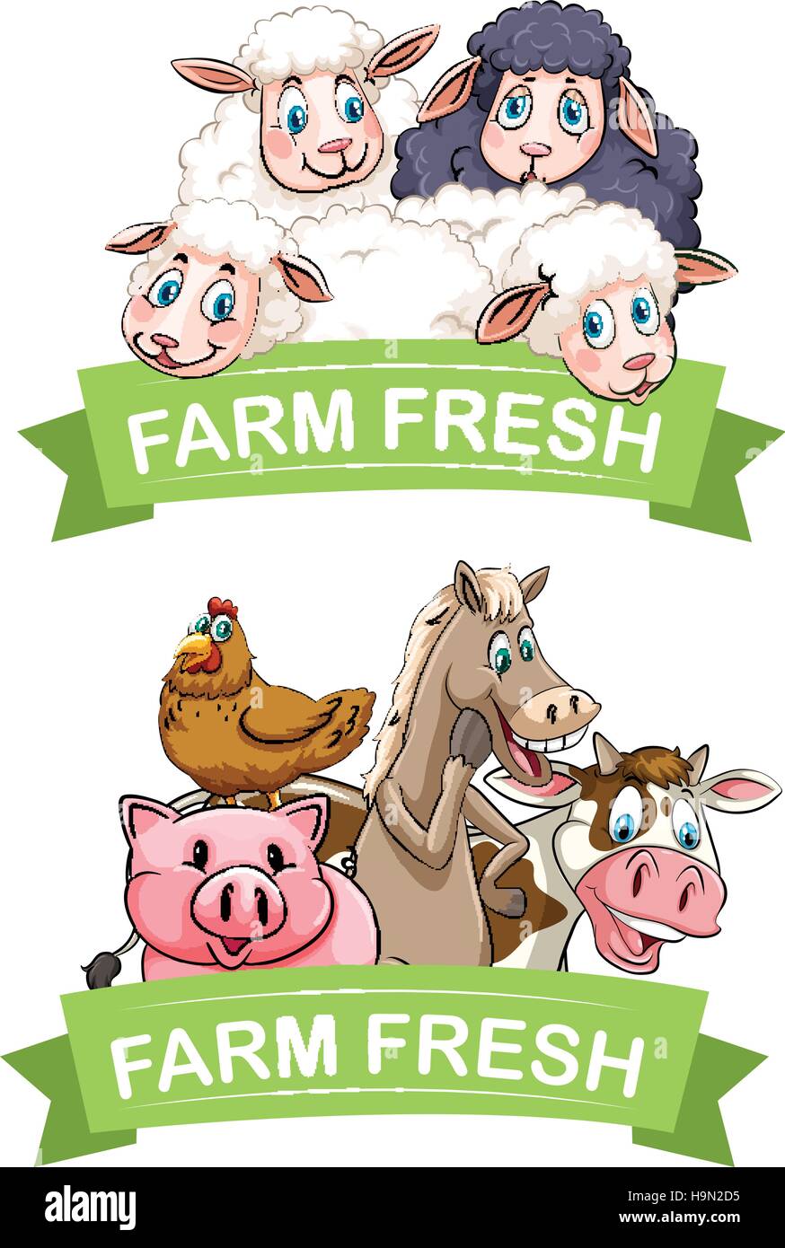 Exotic farm animals Stock Vector Images - Alamy