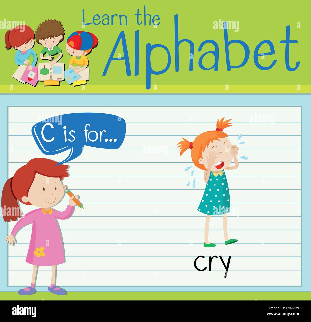 Flashcard letter C is for cry illustration Stock Vector Image & Art - Alamy