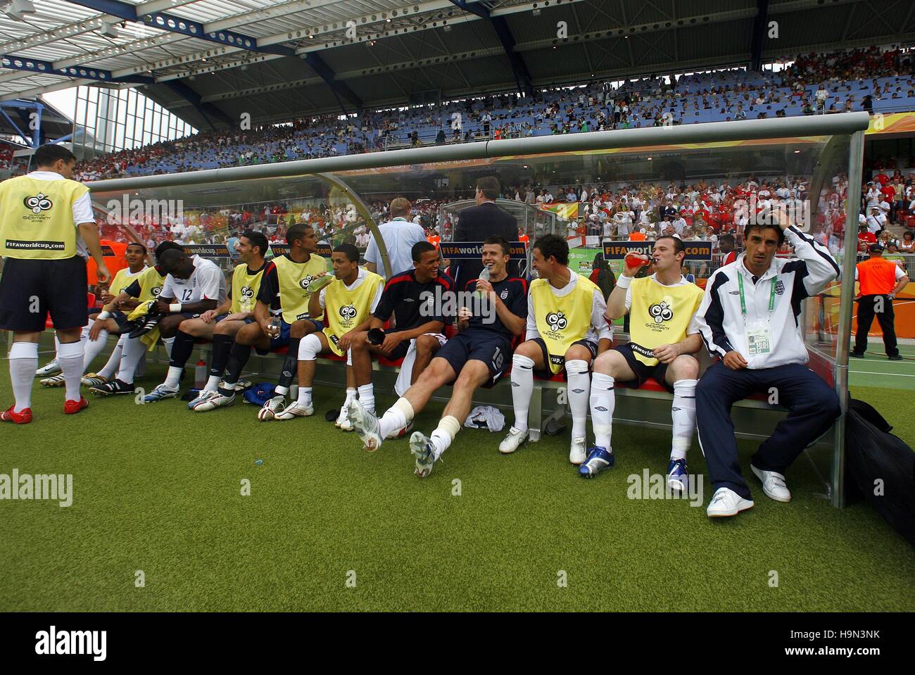 THE ENGLAND BENCH ENGLAND V TRINIDAD & TOBAGO WORLD CUP NUREMBURG ...