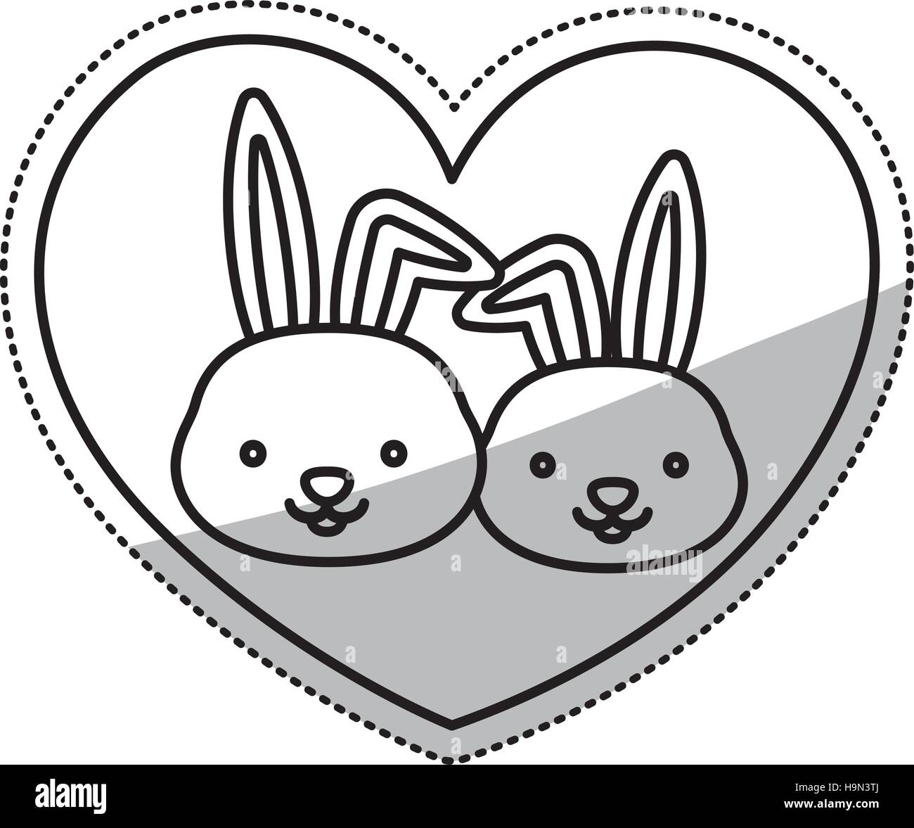 Rabbit cartoon in love icon. Animal cute adorable creature and friendly ...