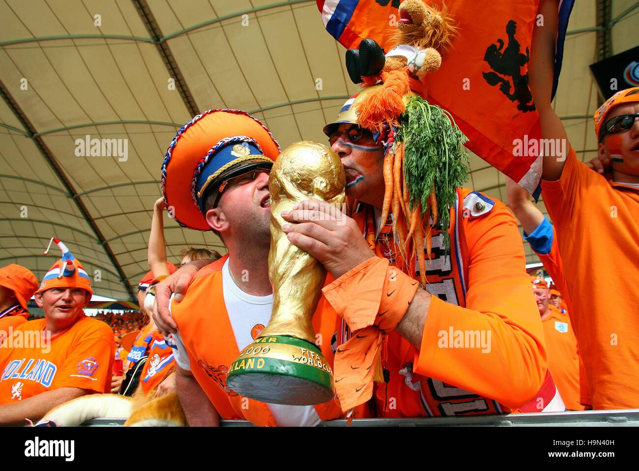 DUTCH FANS WITH WORLD CUP HOLLAND V IVORY COAST STUTTGART Germany 16 ...