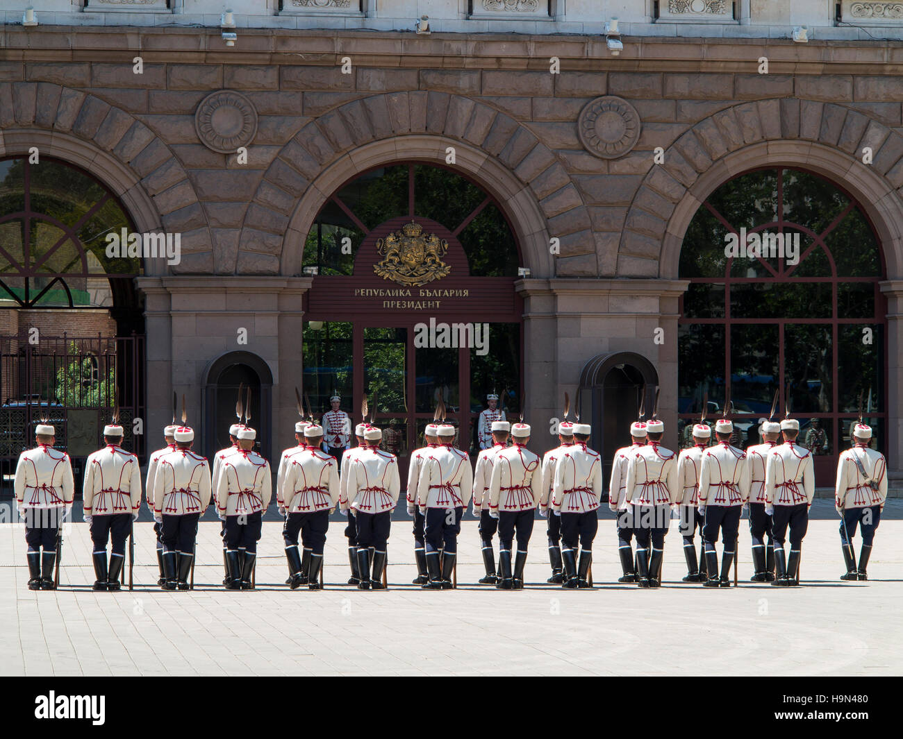 Presidential guards ready for ceremony in front of Bulgaria ...