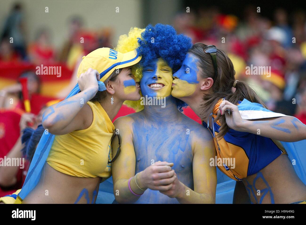 UKRAINE FANS SPAIN V UKRAINE WORLD CUP LEIPZIG GERMANY 14 June 2006 ...