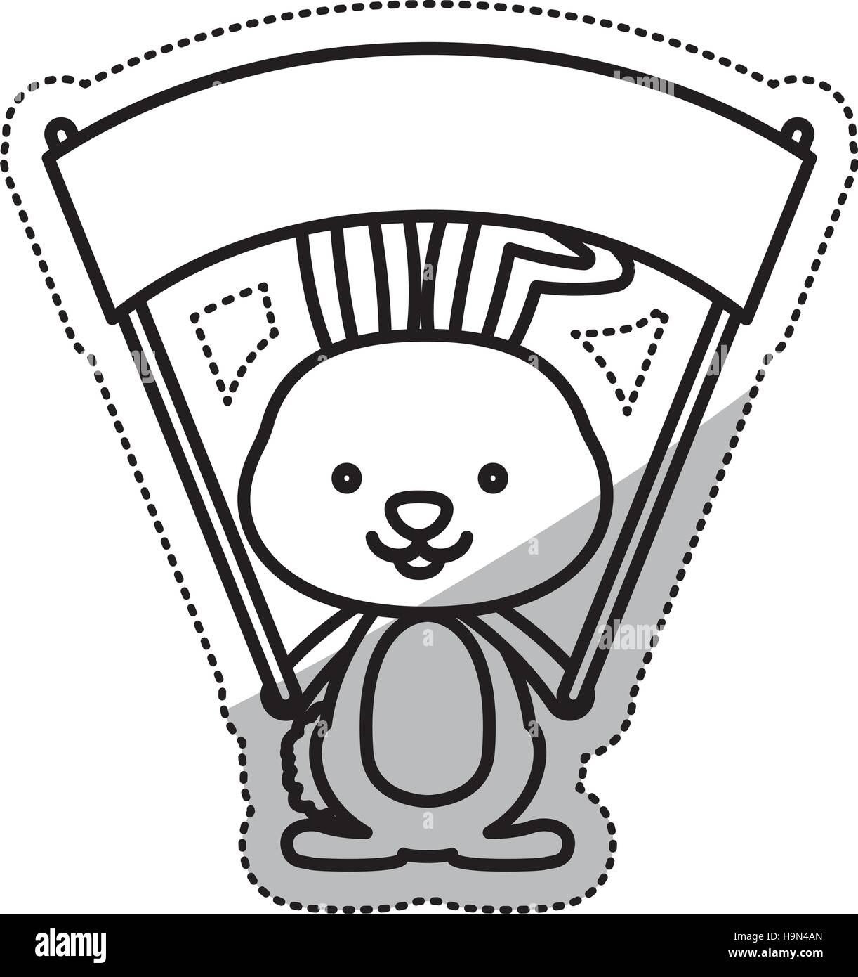 Rabbit cartoon icon. Animal cute adorable creature and friendly theme ...