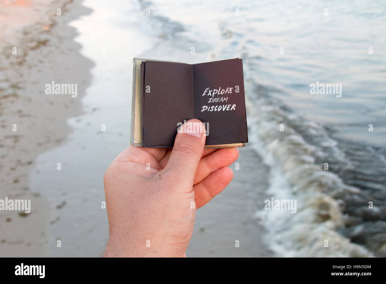 Explore Dream Discover, travel idea Stock Photo - Alamy