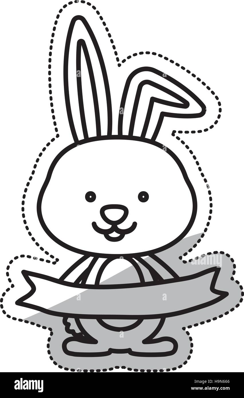 Rabbit cartoon icon. Animal cute adorable creature and friendly theme ...
