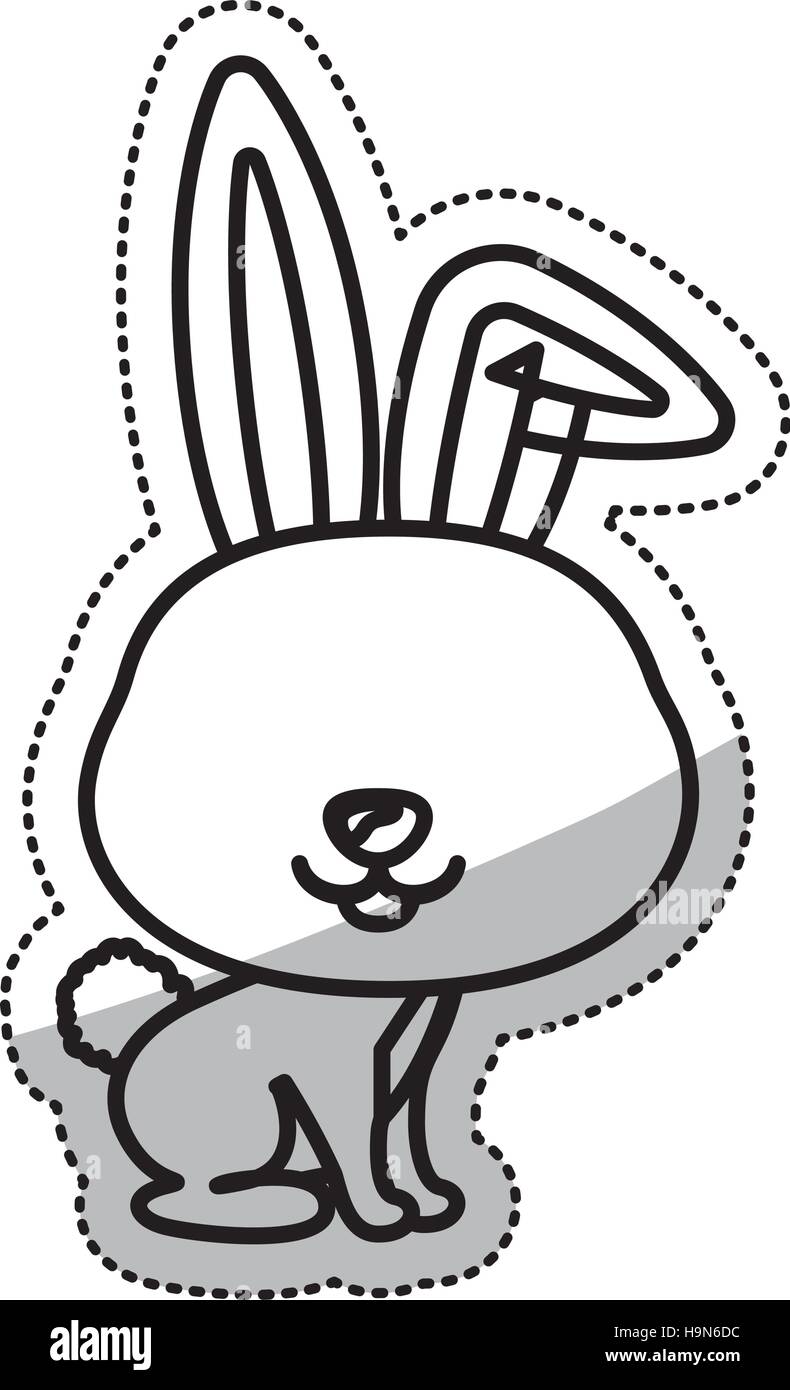 Rabbit cartoon icon. Animal cute adorable creature and friendly theme ...