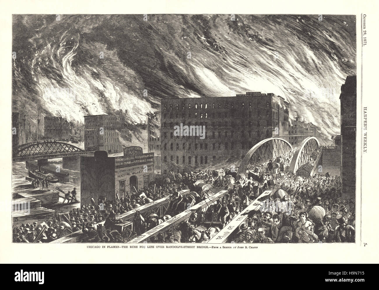 1871 the great chicago fire hi-res stock photography and images - Alamy