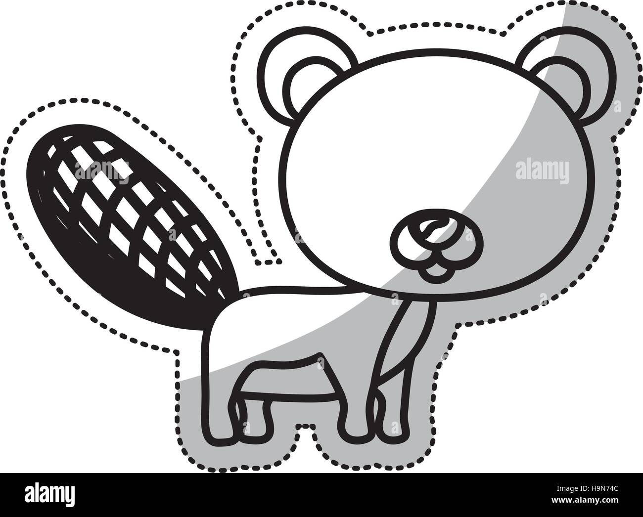 Beaver cartoon icon. Animal cute adorable creature and friendly theme ...