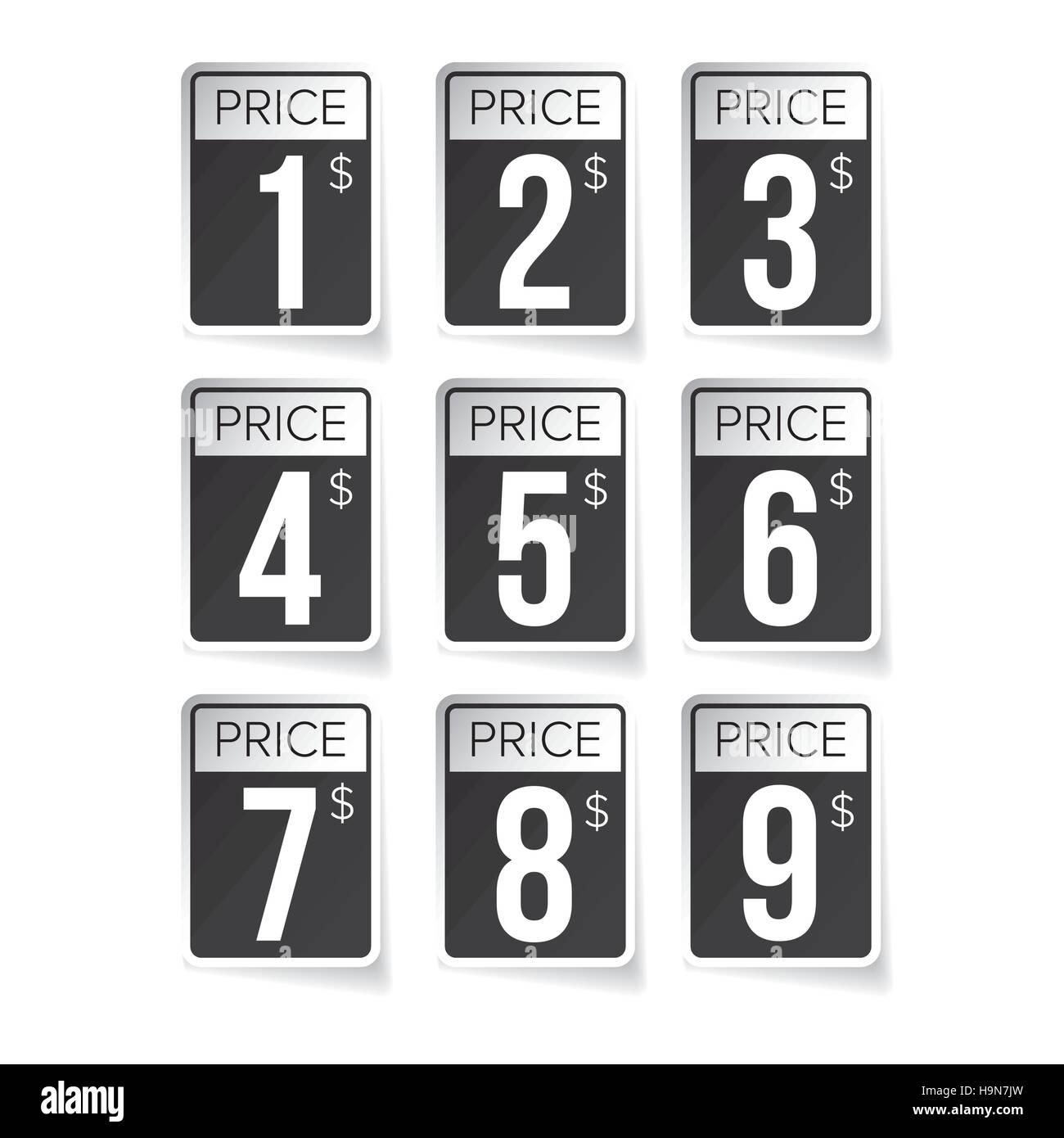 Price tag set vector labels black Stock Vector Image & Art - Alamy