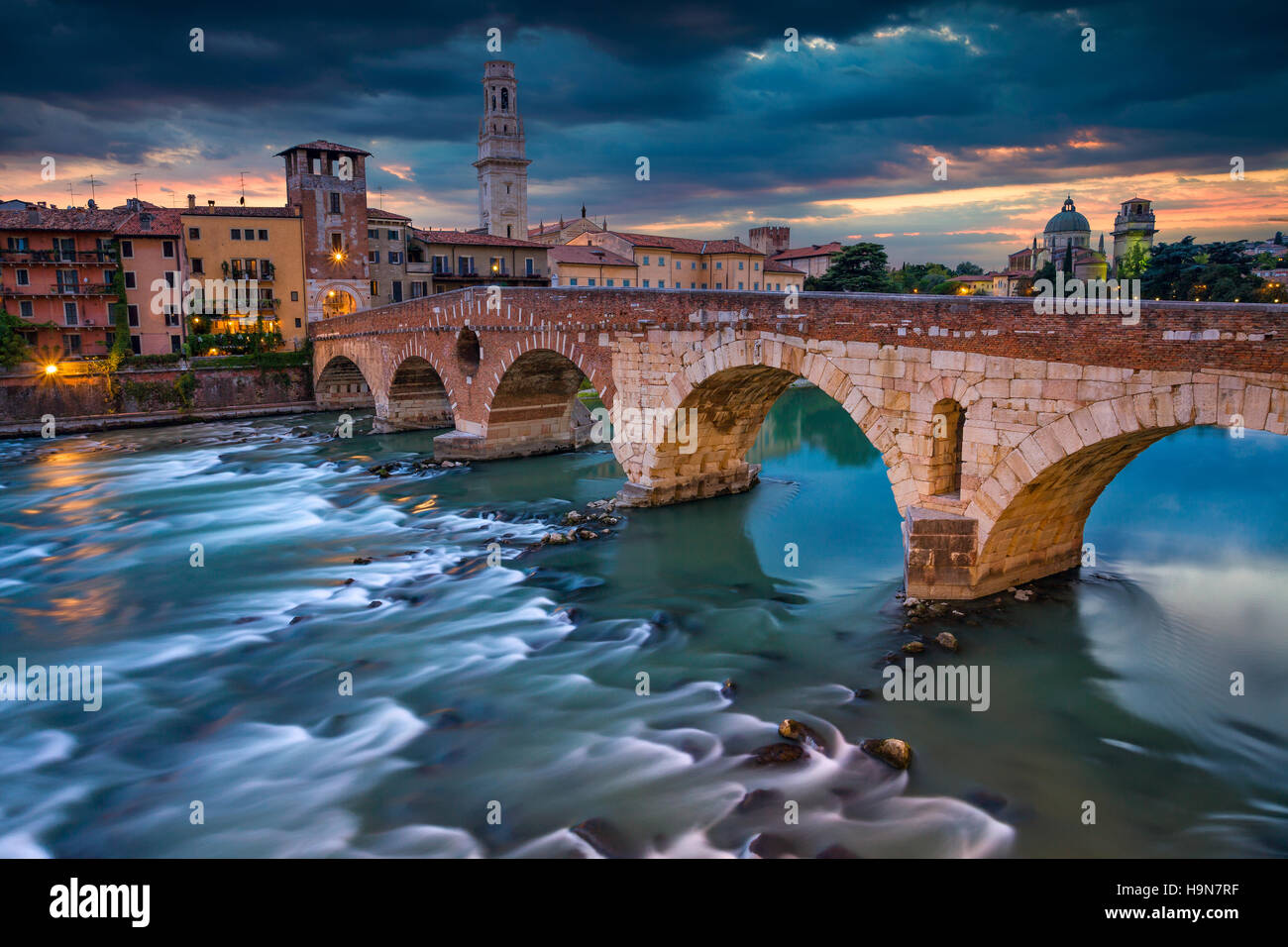 Verona. Image of Verona, Italy during summer sunset Stock Photo - Alamy