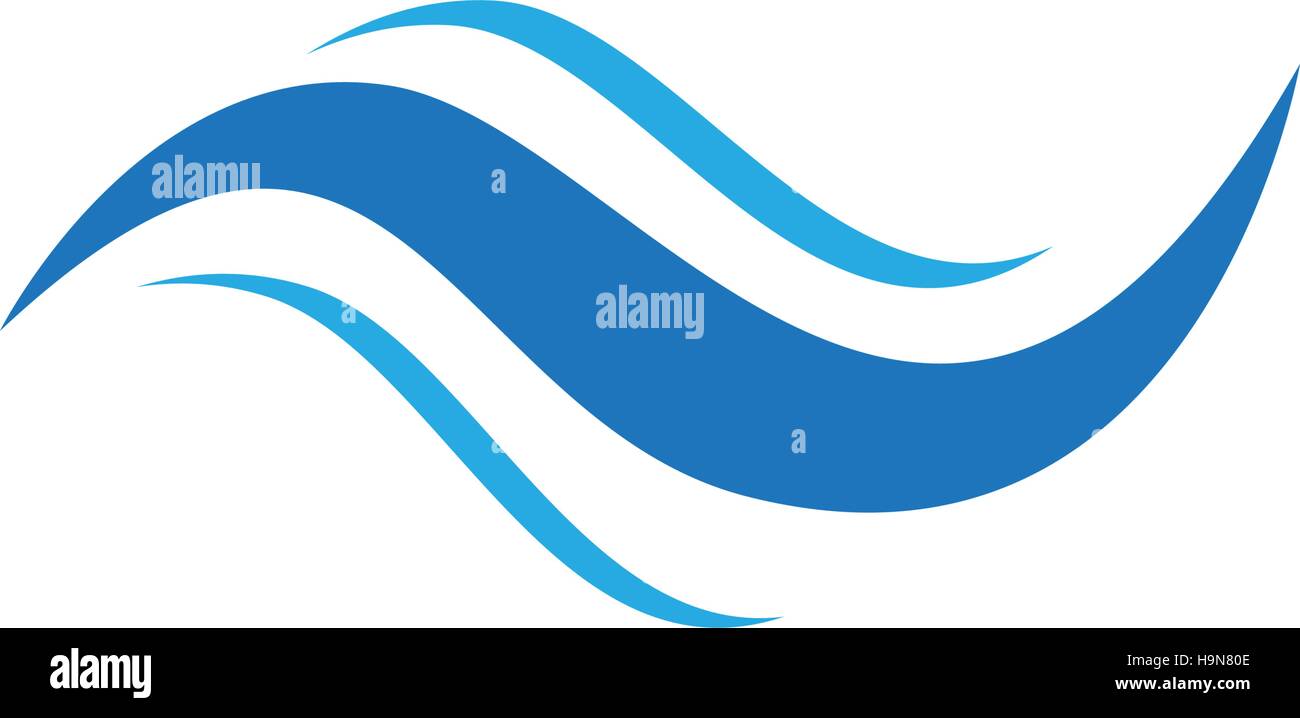 Vector Logo with yellow sun and blue sea waves. Vector logotype Stock ...