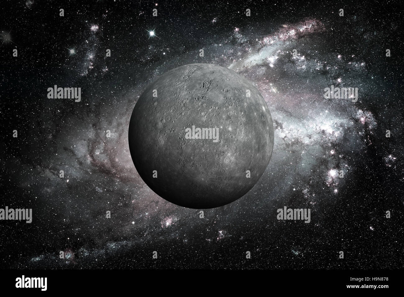 Planet Mercury. Outer space background Stock Photo - Alamy