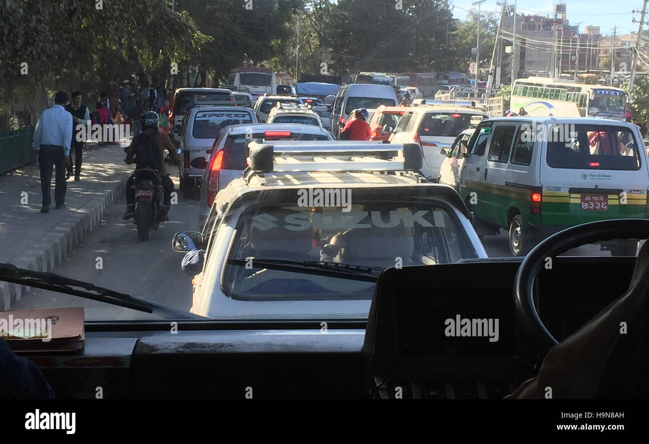NEPAL Kathmandu traffic jam en route from airport. Photo Tony Gale ...