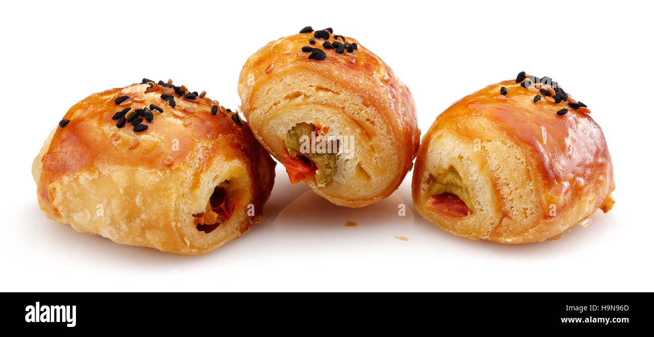 Snacks puff pastry Isolated on White Background Stock Photo - Alamy