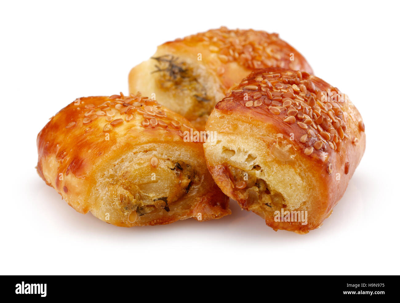 Snacks puff pastry Isolated on White Background Stock Photo - Alamy